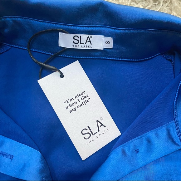SLA The Label | Tops | Sla The Label Satin Mykonos Royal Blue Button ...